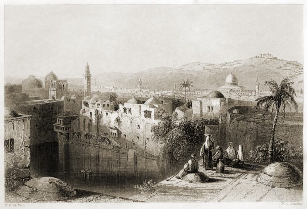 The Pool of Hezekiah, and the Domes of the Church of the Resurrection.