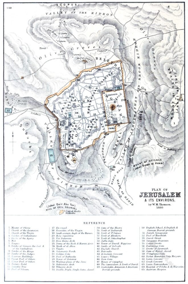 The ancient Jerusalem. Geographical and historical. The Holy Land.