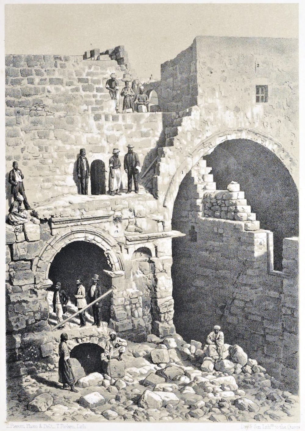 View of the arch of the Ecce-Homo, with the smaller arch to the north.