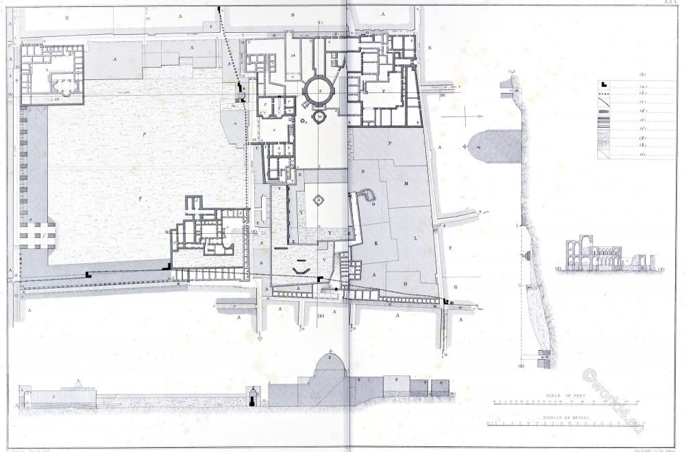The Temple Mount in the Old City of Jerusalem. Plans and sections.