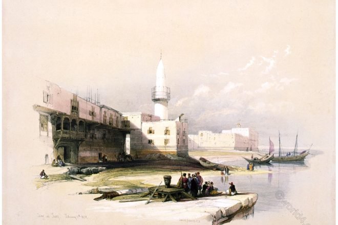 Travelers at the wells of Moses, or Eyun Musa