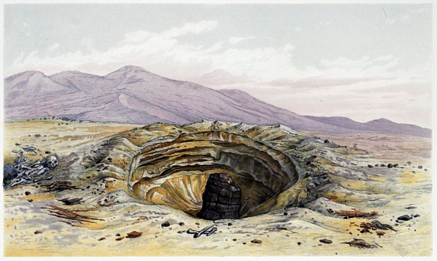 Solitary grave of a simple equipped Mummies.