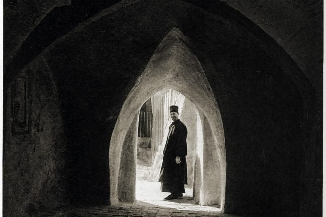 The Abbot and Monks of Kushan Monastery about 1870.